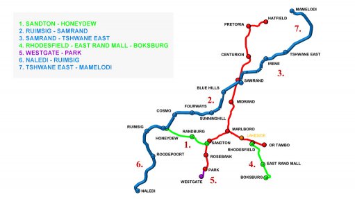 Gautrain proposes seven new rapid rail routes