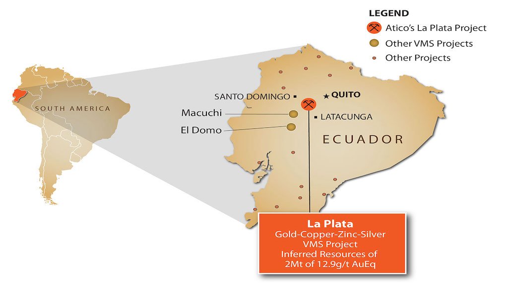La Plata gold/copper project, Ecuador