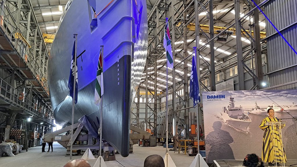 Second navy inshore patrol vessel christened at Damen Shipyards Cape Town