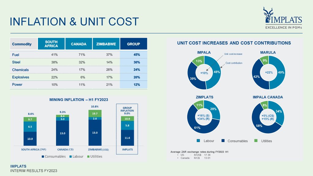 Implats unable to stem inflation tide as well as hoped, says CEO