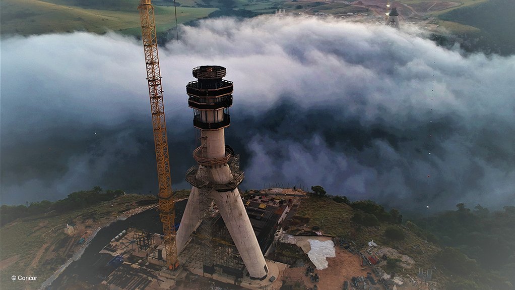 Pylon-spire construction advancing steadily at the Msikaba bridge project